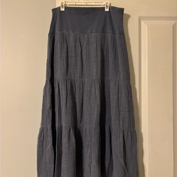 Wearables | Skirts | Nwt Wearables Blue Tiered Maxi Skirt | Poshmark